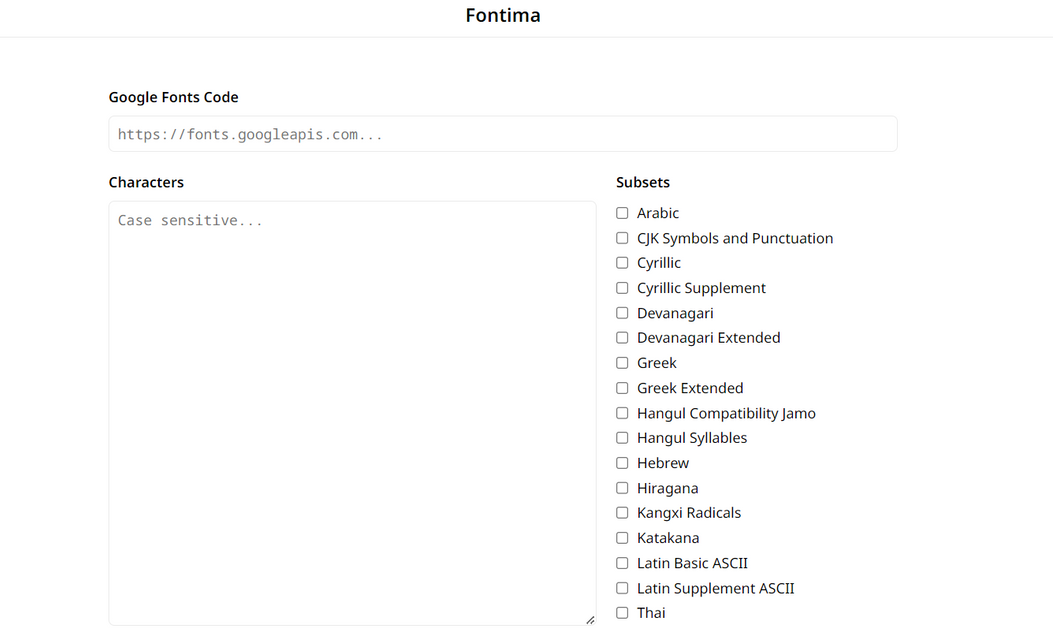 Fontima - Optimize your Google Fonts requests | Steemhunt